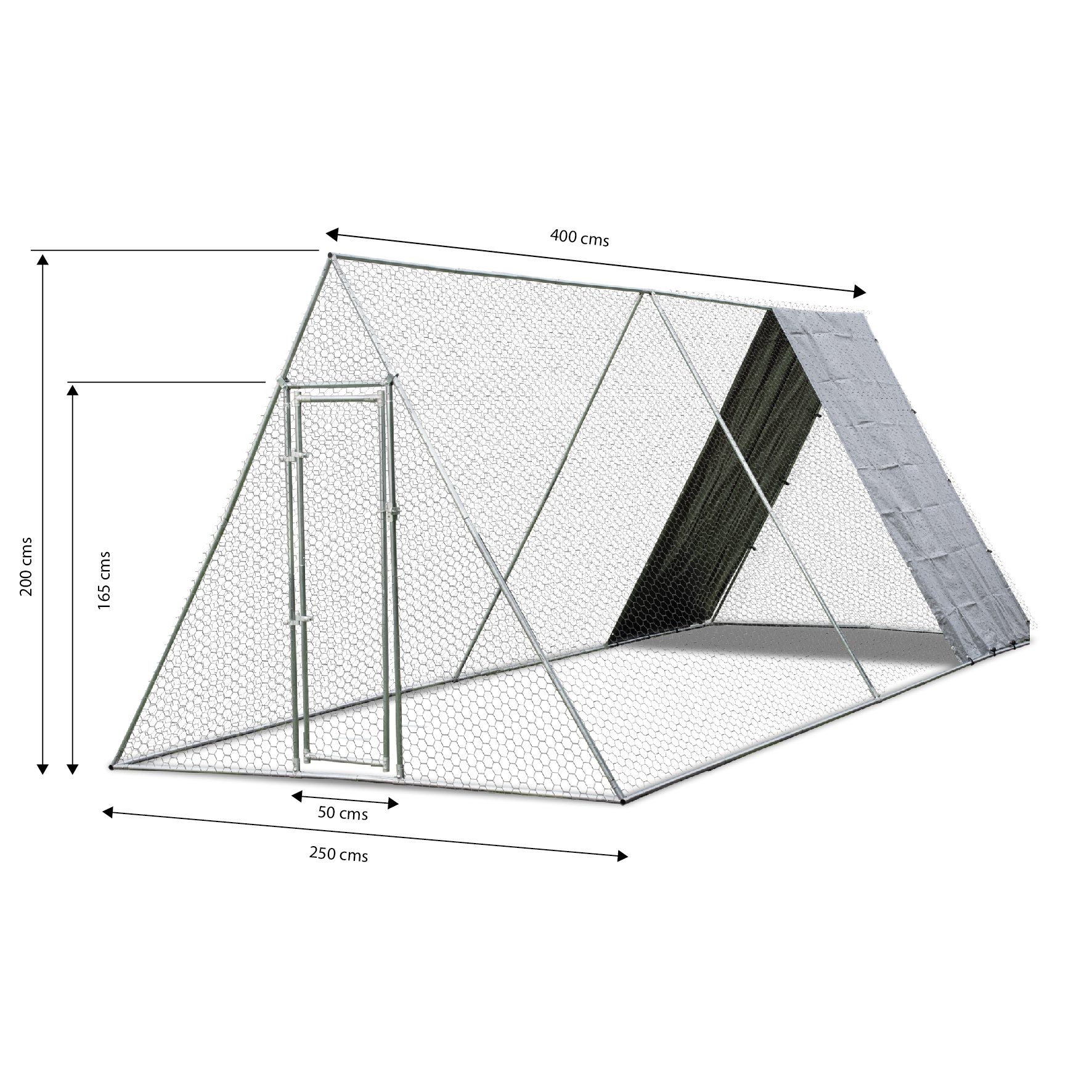 Alphapet® 2.5m X 4m Prism Walk-in Chicken Run Enclosure Coop - Alphapet®