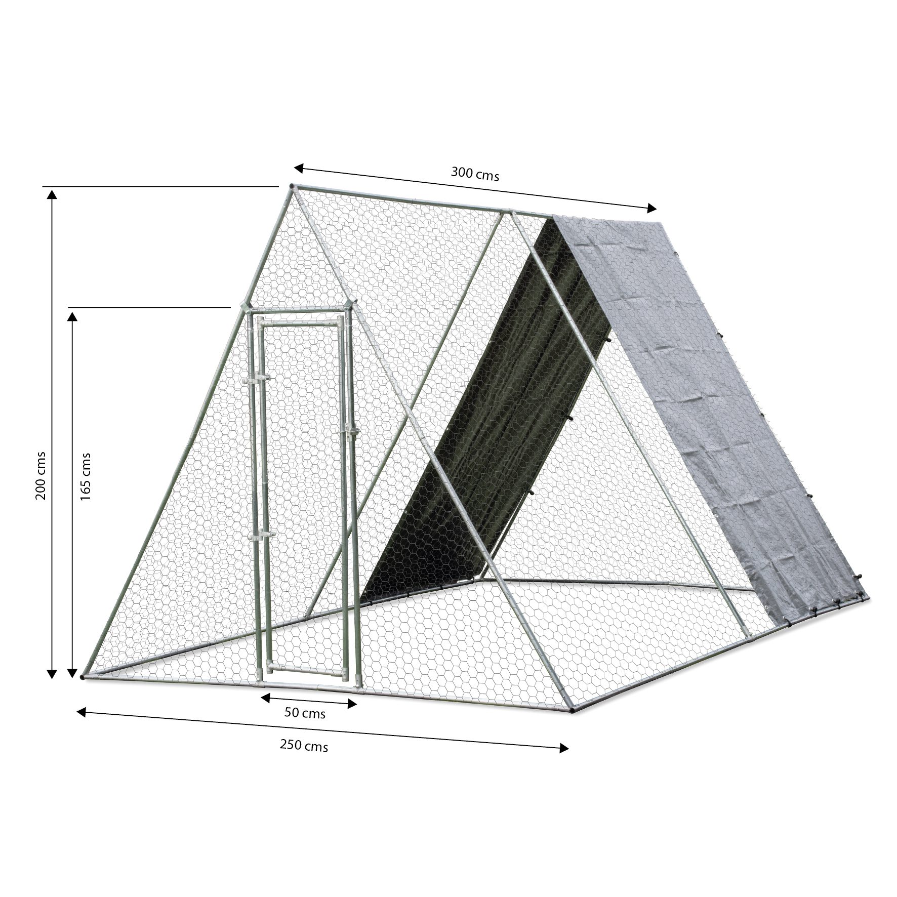 Alphapet® 2.5m X 3m Prism Walk-in Chicken Run Enclosure Coop - Alphapet®