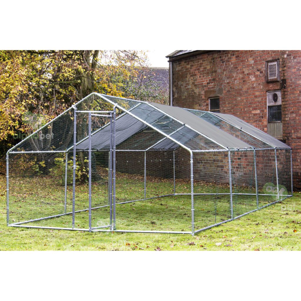 Alphapet® 3m x 6m (25mm) Walk In Galvanised Steel Chicken Run Coop ...