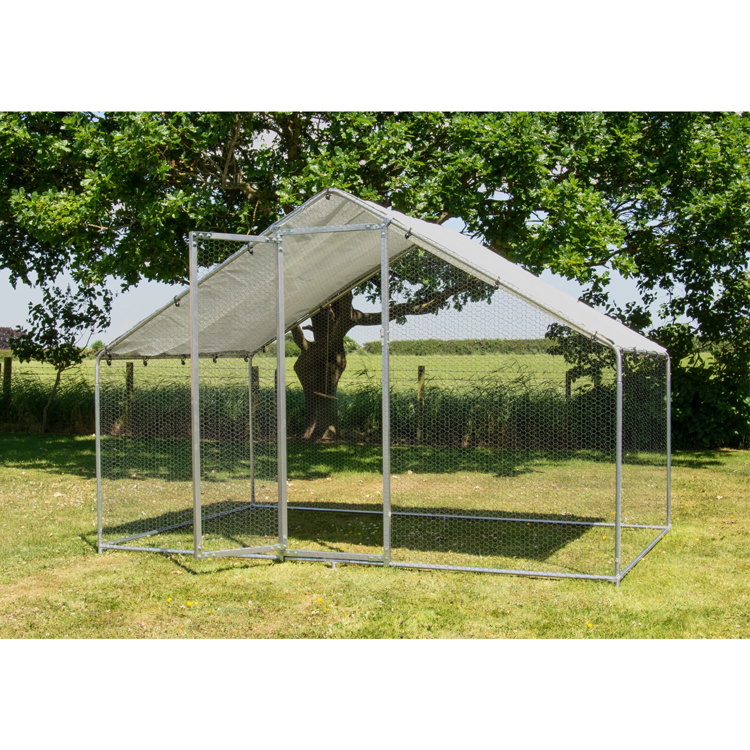 Alphapet® 3m x 2m (25mm) Walk In Galvanised Steel Chicken Run Coop ...