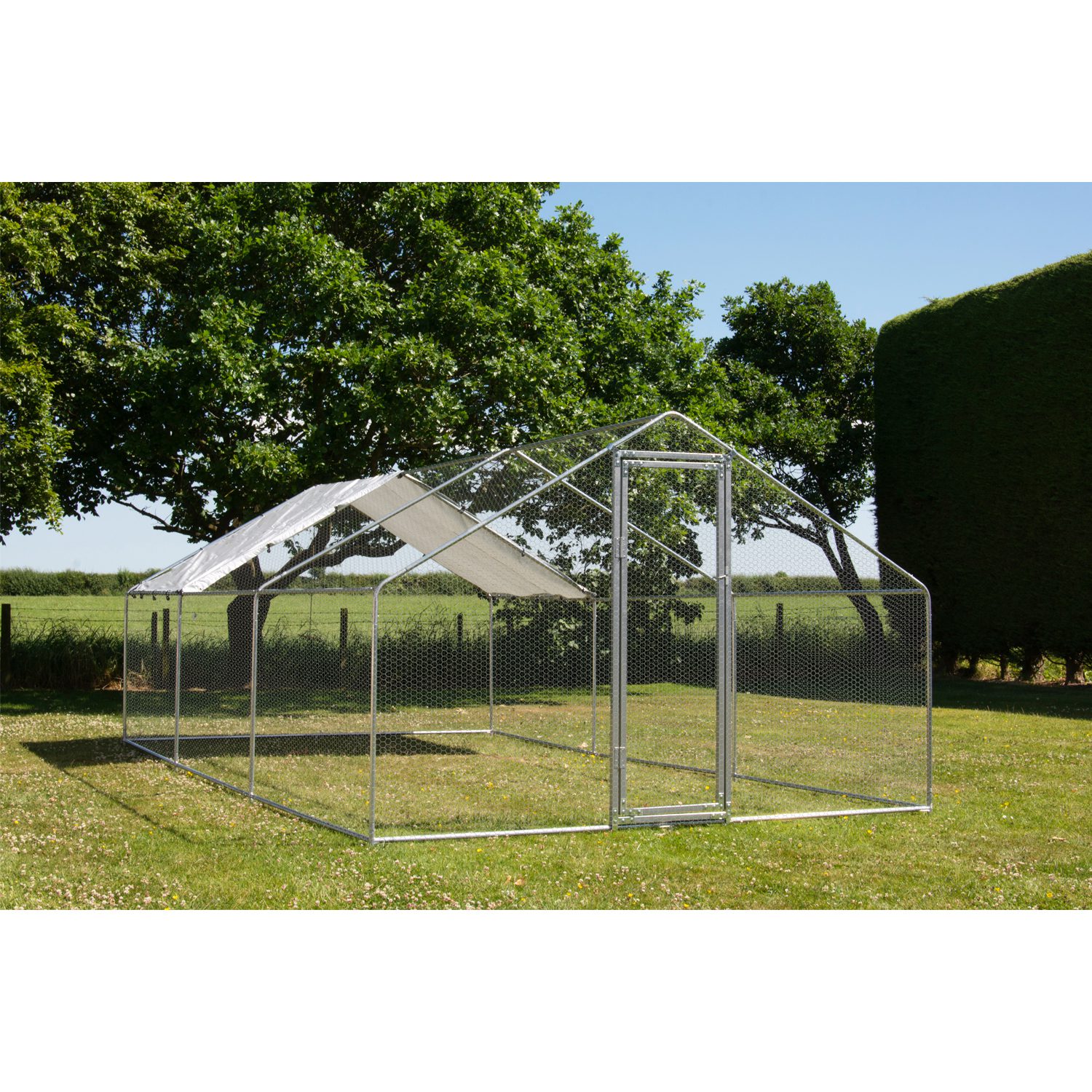 Alphapet® 3m x 6m (25mm) Walk In Galvanised Steel Chicken Run Coop ...