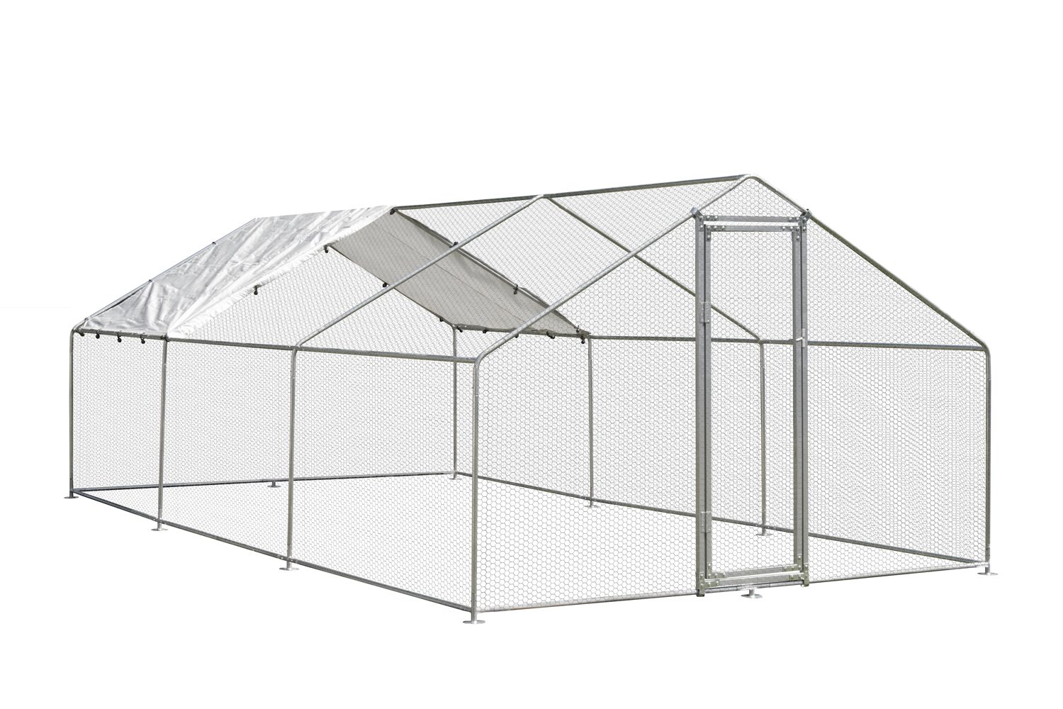 Alphapet® 3m x 6m (25mm) Walk In Galvanised Steel Chicken Run Coop ...