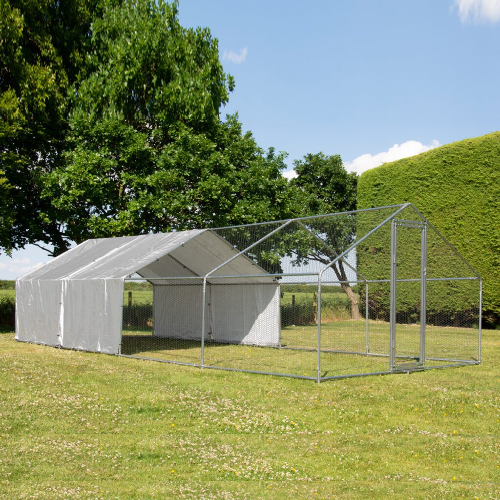 Alphapet® 3m x 8m (32mm) Heavy Duty Walk In Galvanised Steel Chicken ...