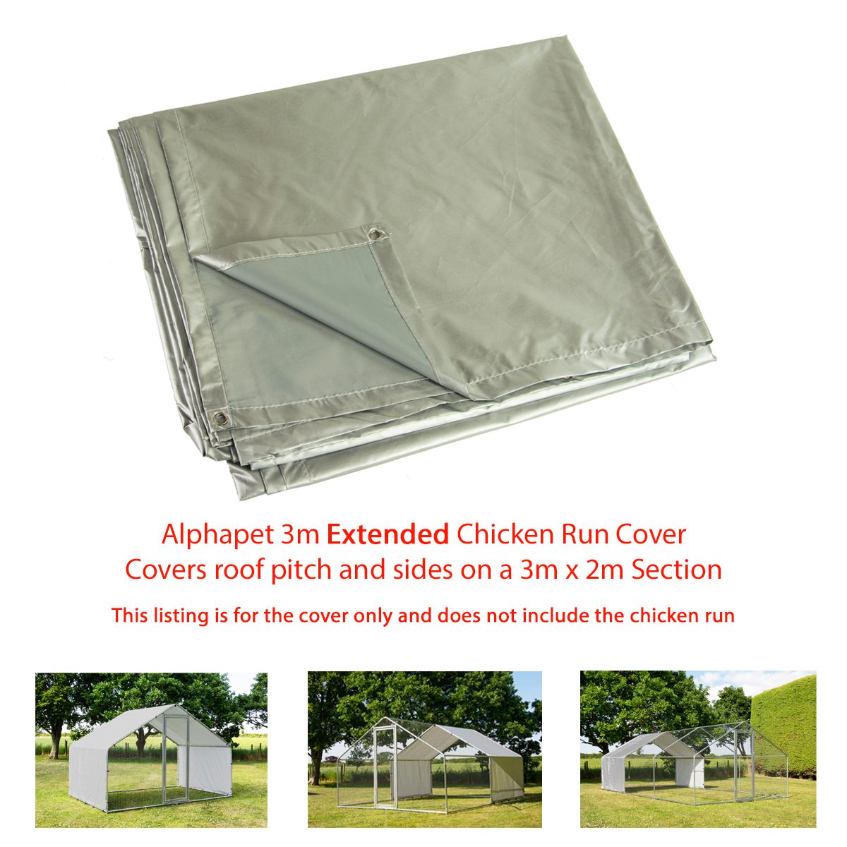 Alphapet® 3m x 2m EXTENDED Chicken Run Roof Cover - Alphapet®
